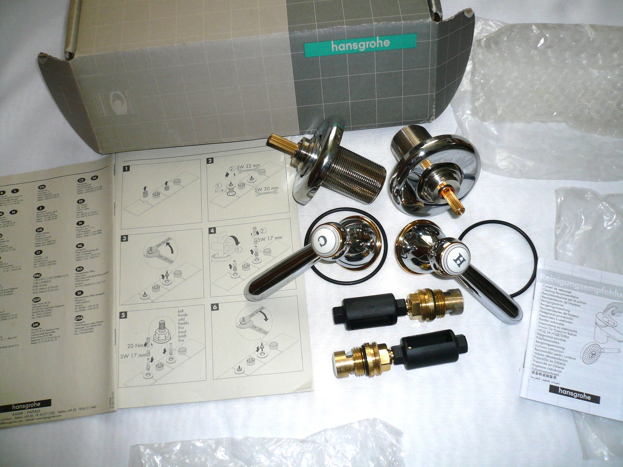 Hansgrohe AXOR Carlton _ Pairs of Lever Handle(Hot+Cold) w/Shut-off Va ...