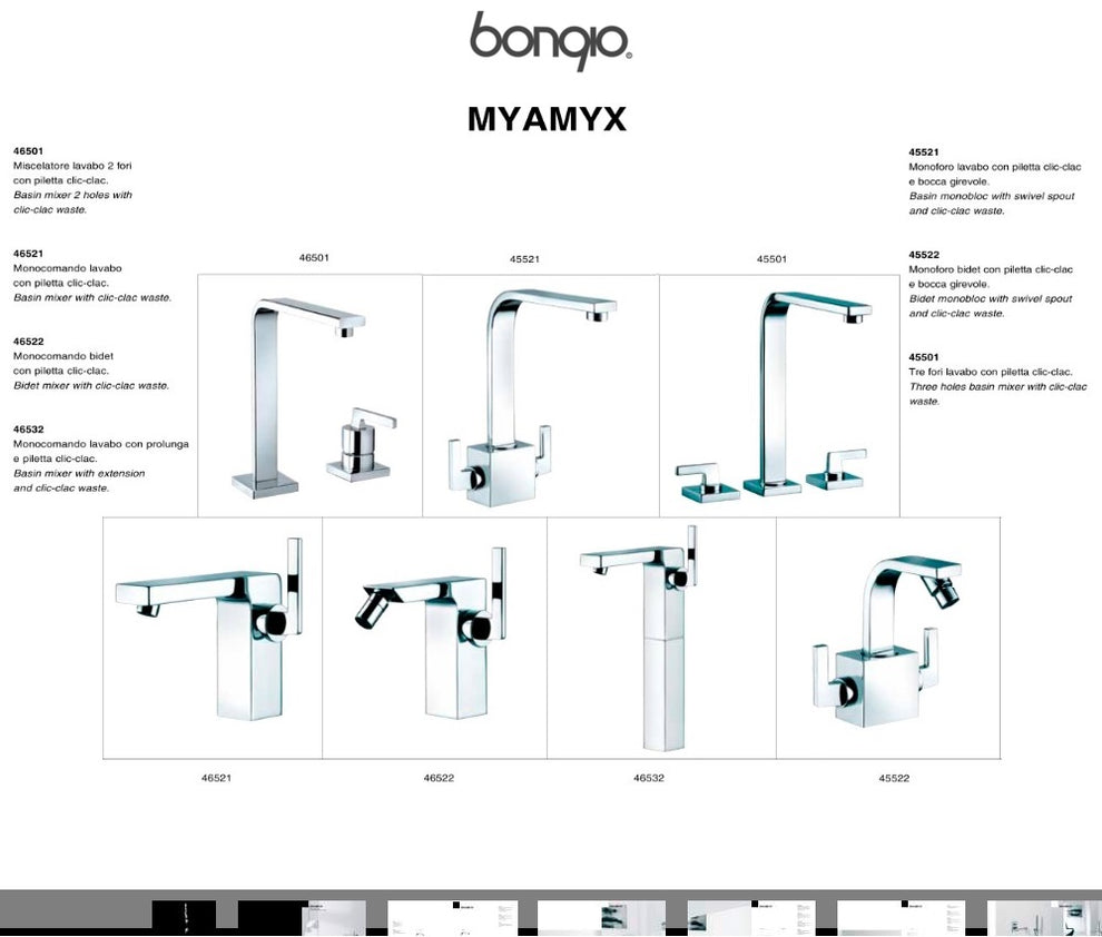 Bongio Myamyx 46580CR00 2-holes kitchen sink mixer w/swivel spout & 60 ...