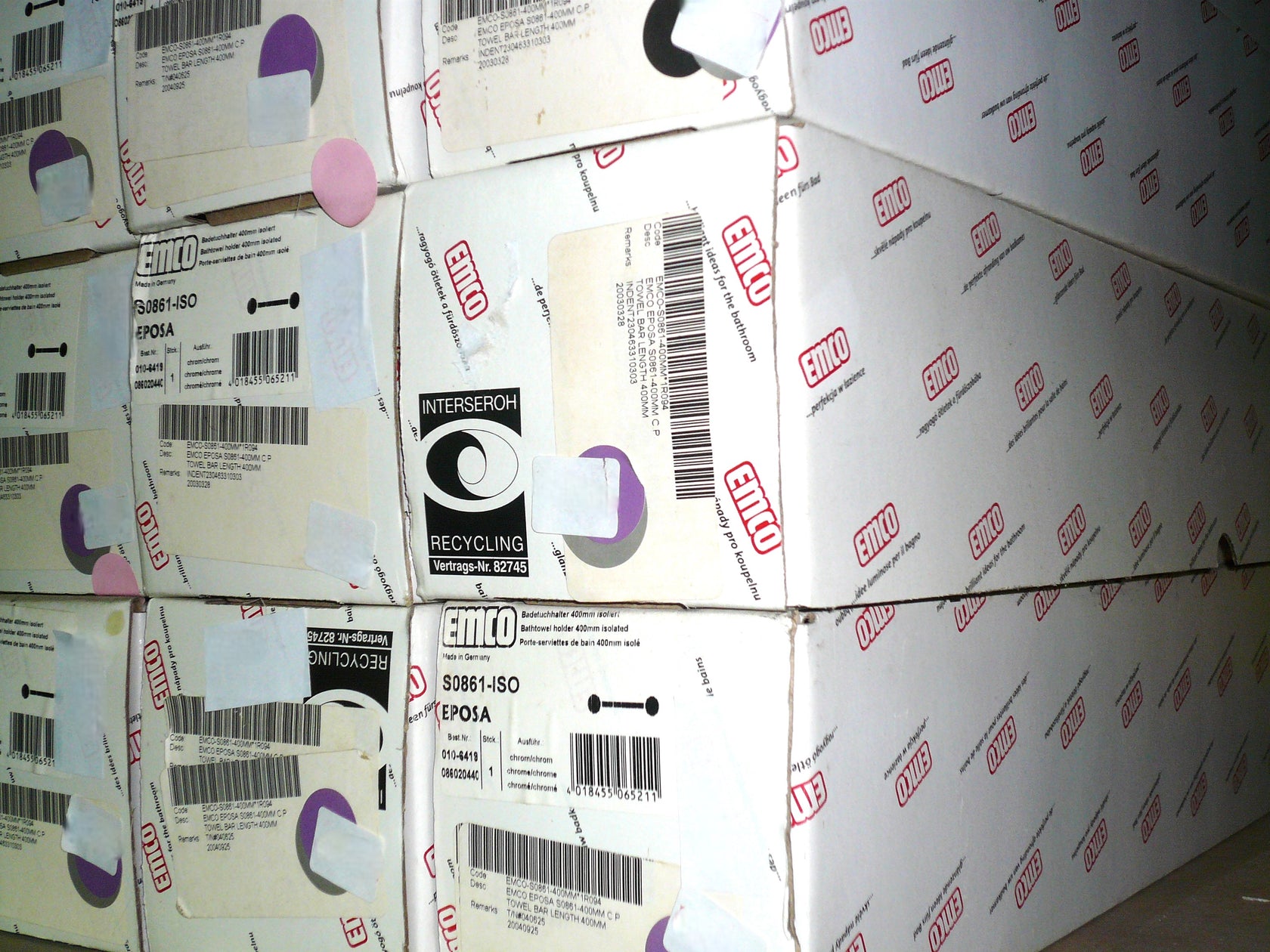 EMCO "Eposa" S0861-ISO Bath Towel Holder 400mm w/Decor Set ...