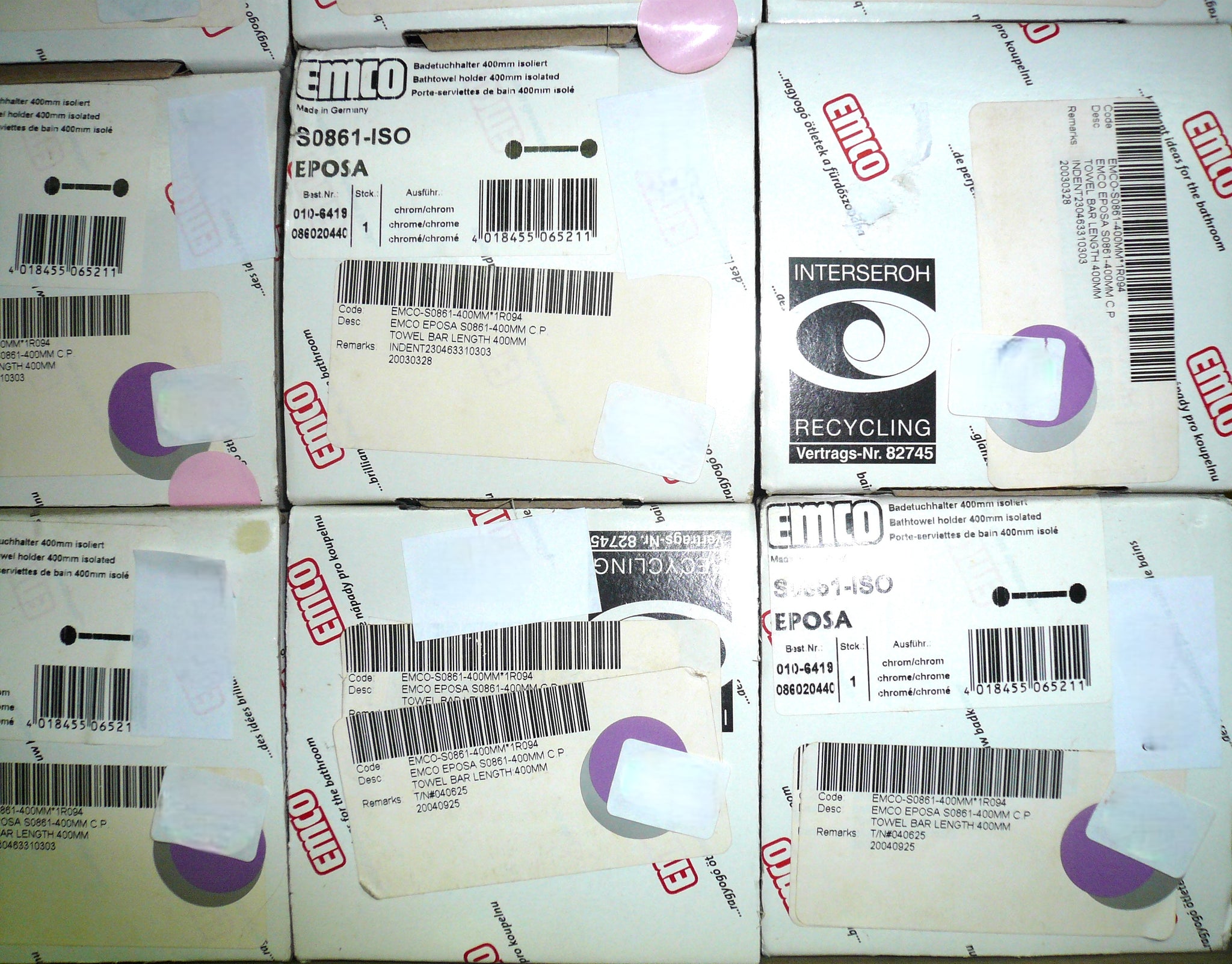 EMCO "Eposa" S0861-ISO Bath Towel Holder 400mm w/Decor Set ...