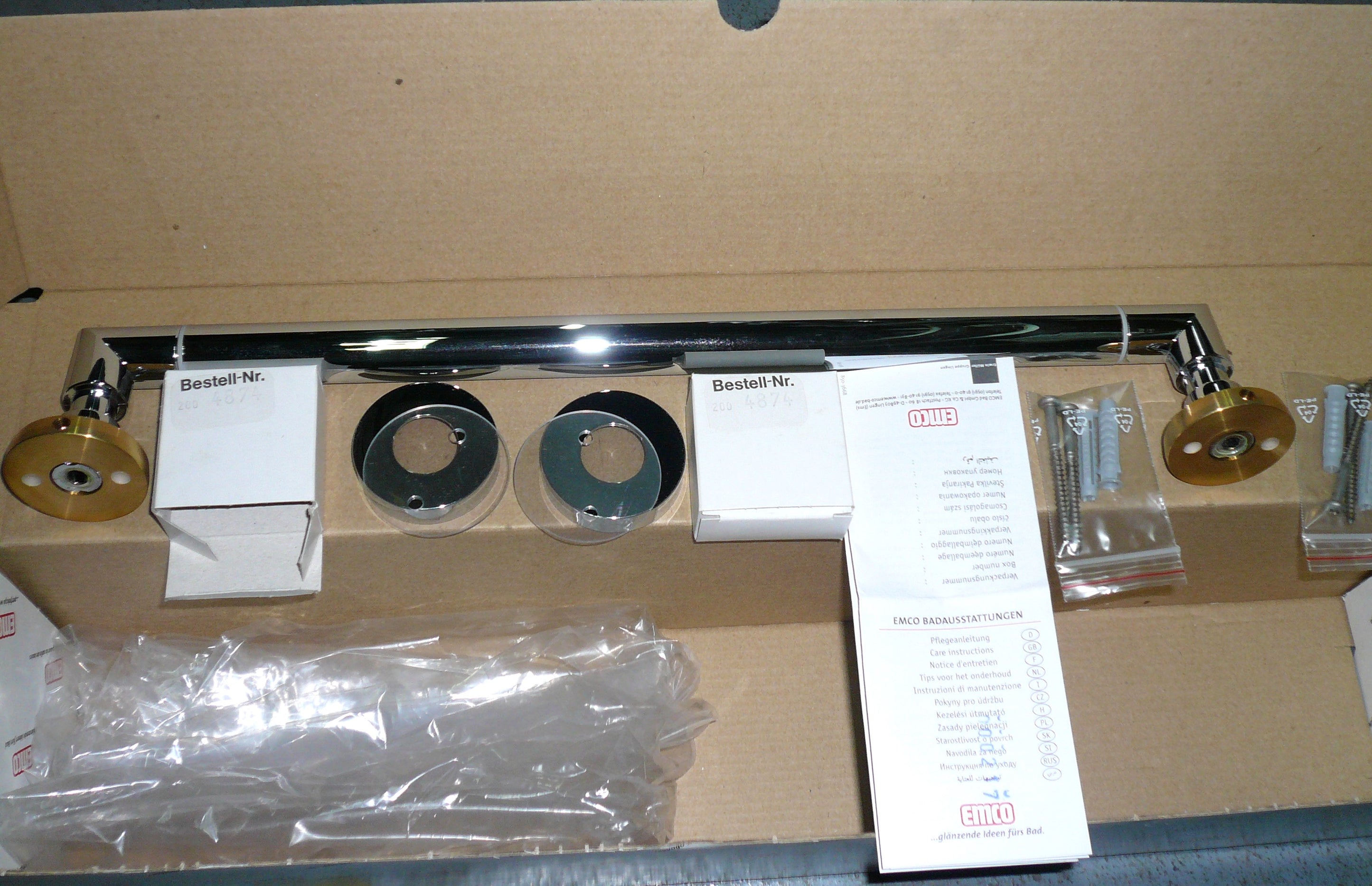 EMCO "Eposa" S0861-ISO Bath Towel Holder 400mm w/Decor Set ...