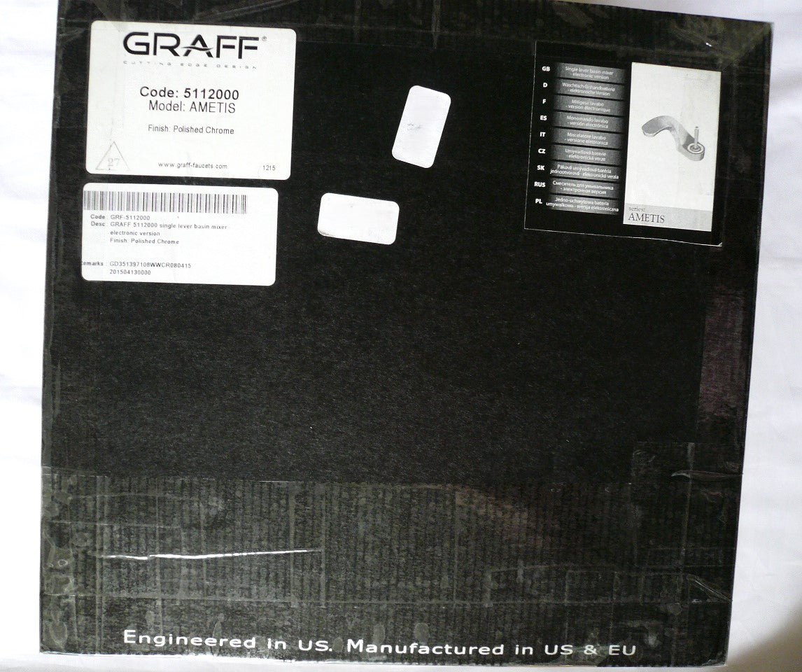 Graff Ametis 5112000 Basin Mixer Electronic Version w/Led + Push-open ...