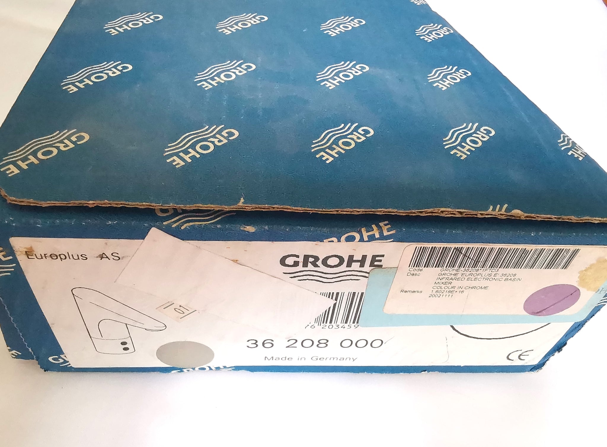 Grohe "Europlus E" 36208000 Infra-red electronic basin mixer w/6V lith ...