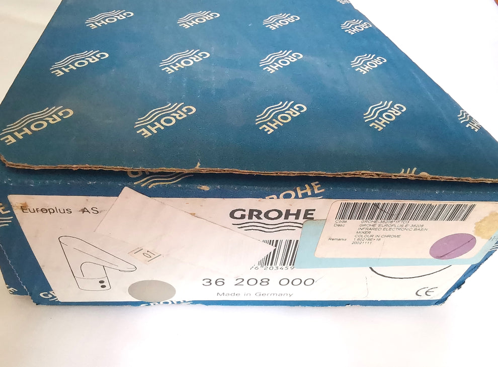 Grohe "Europlus E" 36208000 Infra-red electronic basin mixer w/6V lith ...