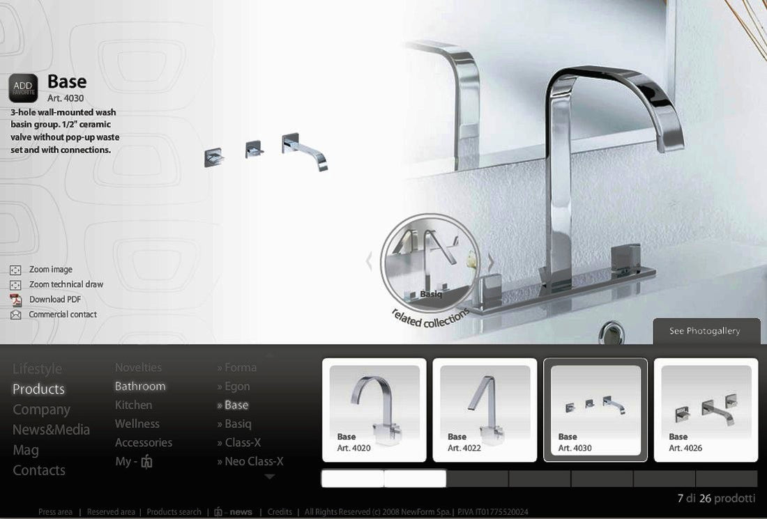 Newform "Base Collection" 4030 W.M 3-hole two handles sink mixer – PlumbingMaster Pro