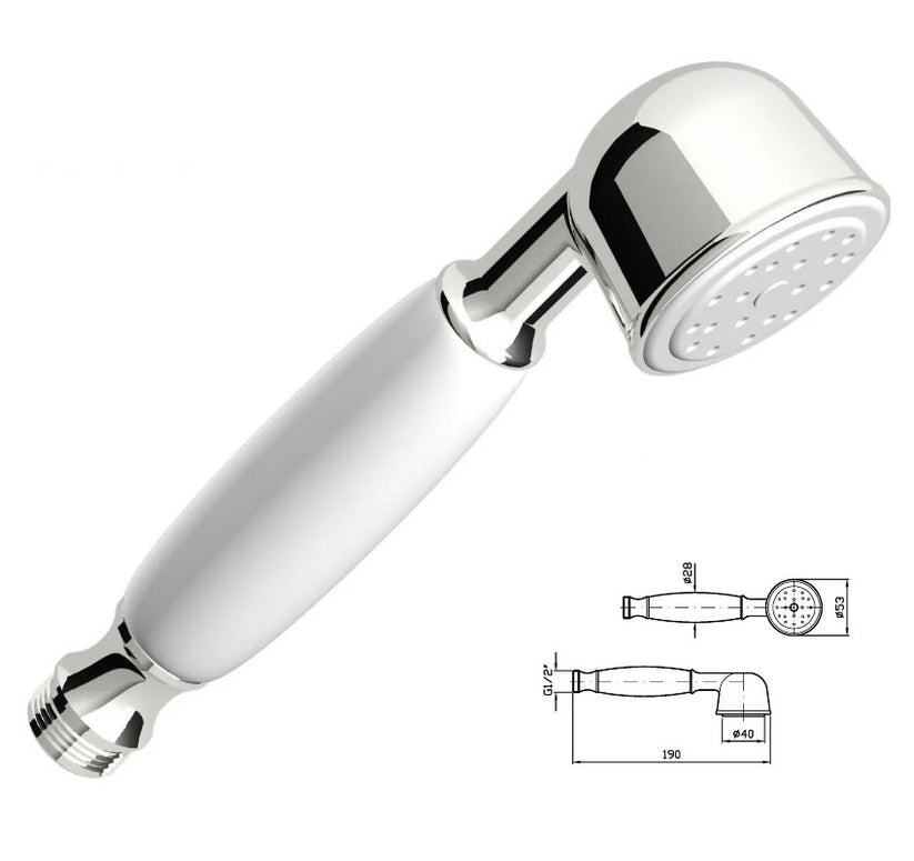 Zucchetti Z9472P.C brass handshower simple jet w/ceramic handle ...